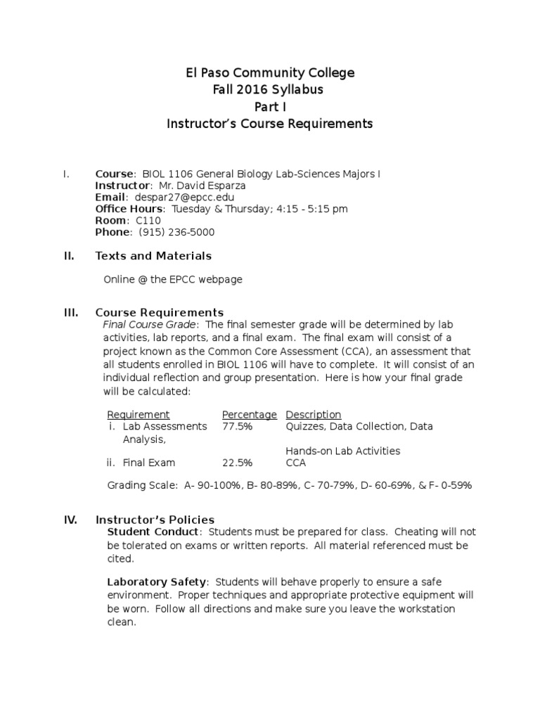 2016 Fall DC Syllabus Lab | PDF