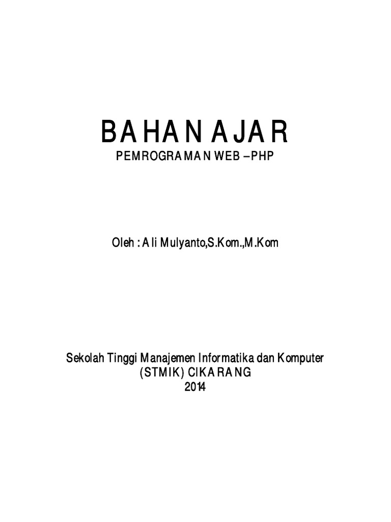 Pemrograman Web Dinamis Dengan PHP | PDF | Komputer