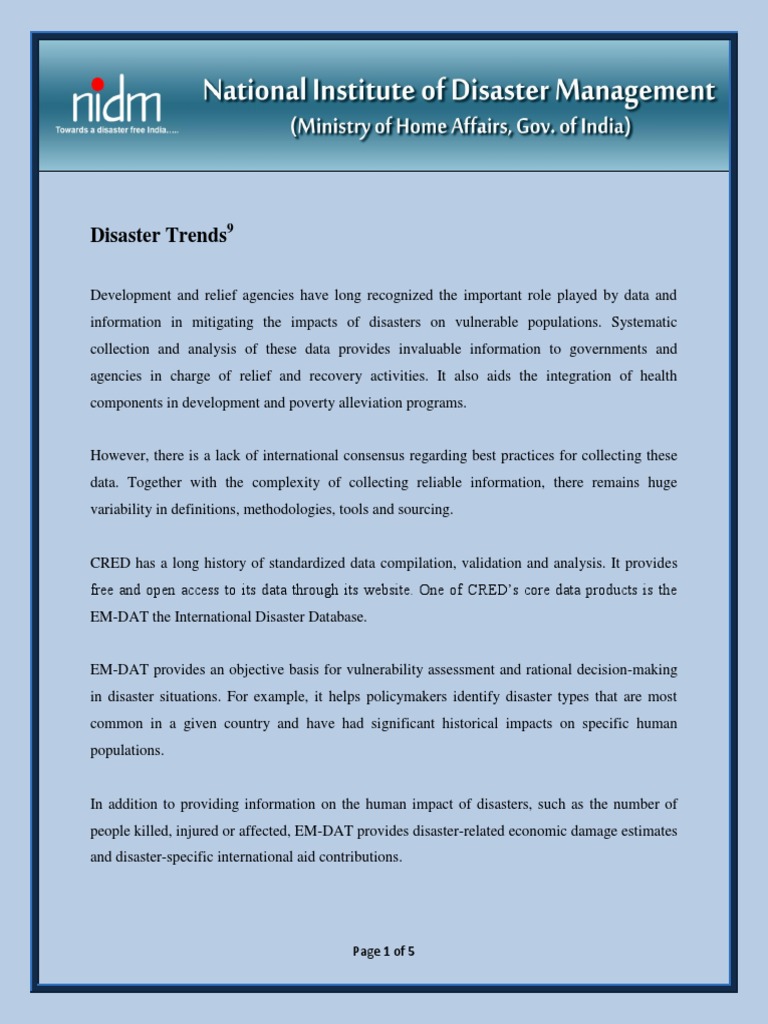 Disaster Trends | PDF