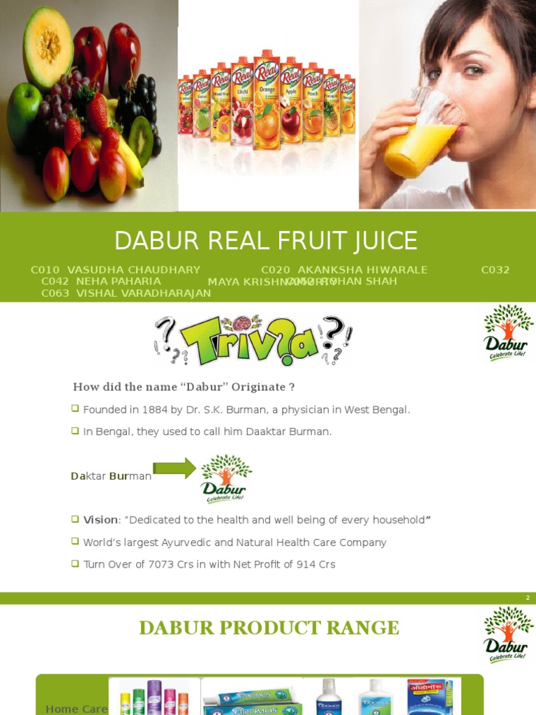 Dabur Real Fruit Juice Industry Overview | PDF | Pepsi Co | Drink
