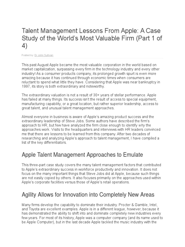 Apple Case Study | PDF | Apple Inc. | Employee Retention