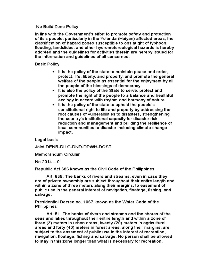 No Build Zone Policy | Easement | Philippines