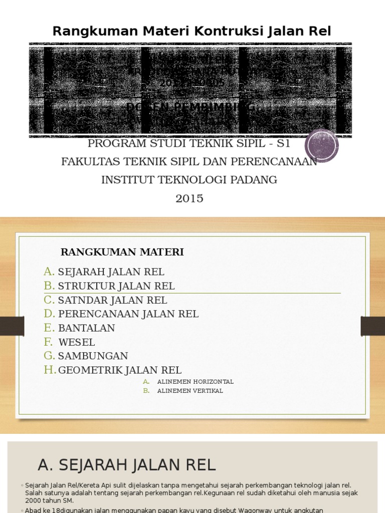 Rangkuman Materi Kontruksi Jalan Rel | PDF