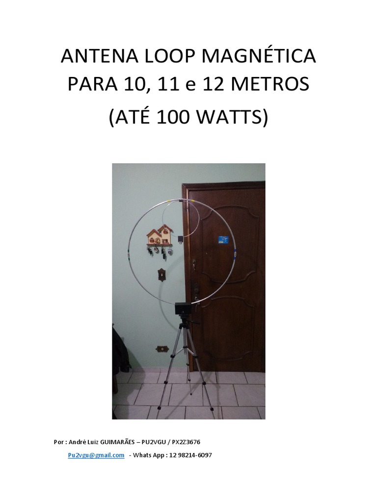 Antena Loop Magnética para 10 11 e 12 Metros - Até 100 Watts | PDF ...