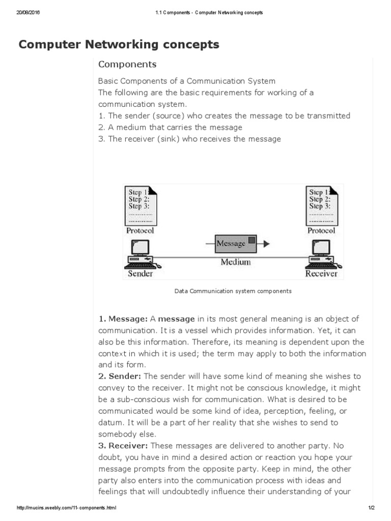 Computer Networking Concepts: Components | PDF | Telecommunication ...