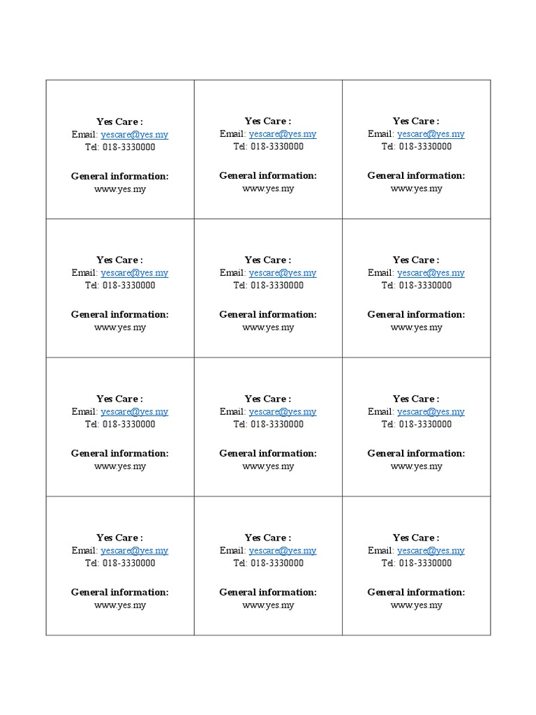Yes Care Contact Information | PDF