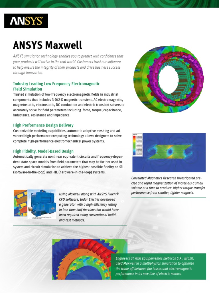 ANSYS Maxwell - Brochure | Electricity | Electromagnetic Field