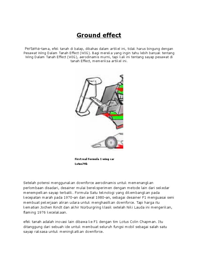 Inovasi Ground Effect dalam F1 | PDF