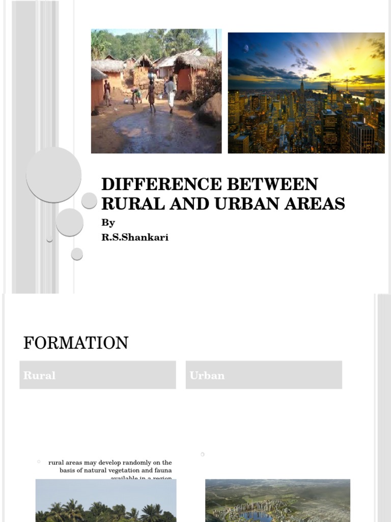 Difference between rural and urban area.pptx | Urban Area | Division Of ...
