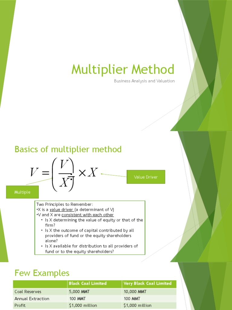 Multiplier Method: Business Analysis and Valuation | PDF