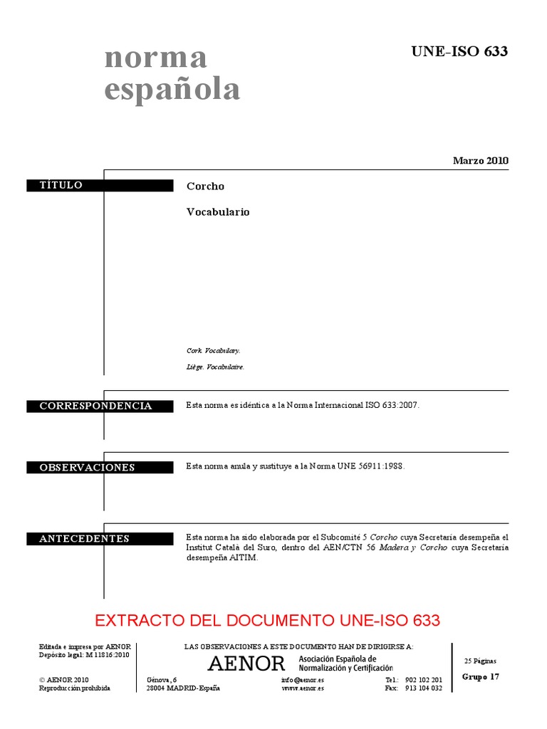 Une Iso 633-2010 | PDF