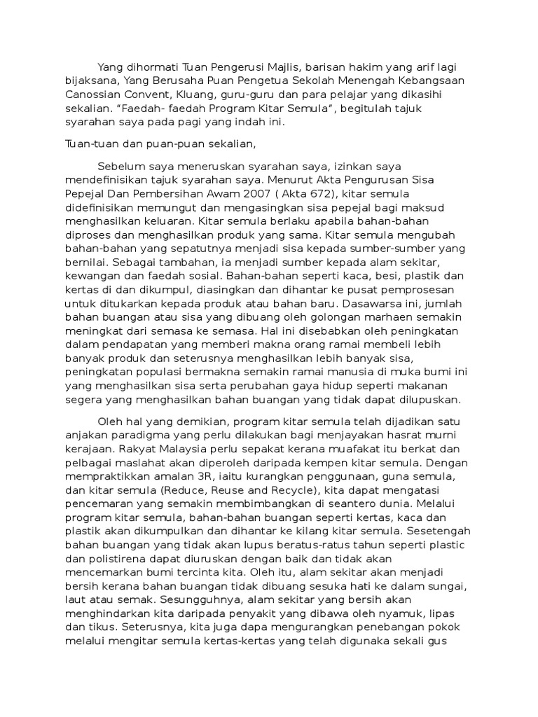 Yang Dihormati Tuan Pengerusi Majlis | PDF