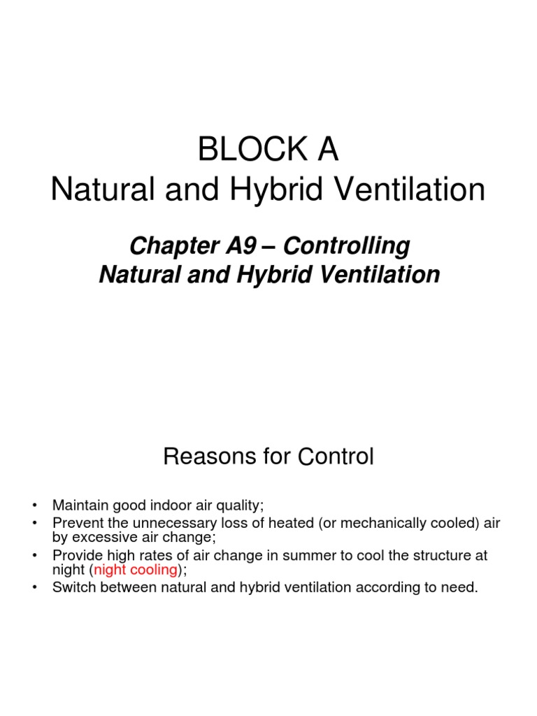 Chapter A9 - Controlling Natural and Hybrid Ventilation | PDF ...