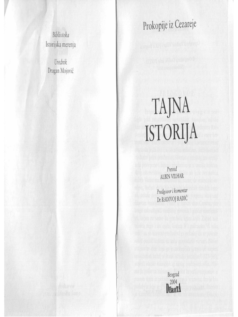 Prokopije Iz Cezareje - Tajna Istorija PDF | PDF