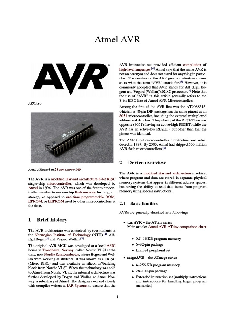 Atmel AVR | PDF | Digital Electronics | Office Equipment