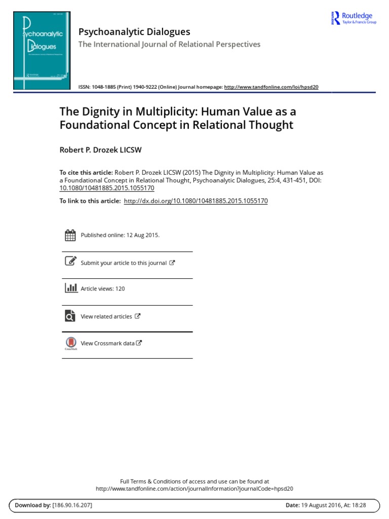 The Dignity in Multiplicity Human Value As A Foundational Concept in ...