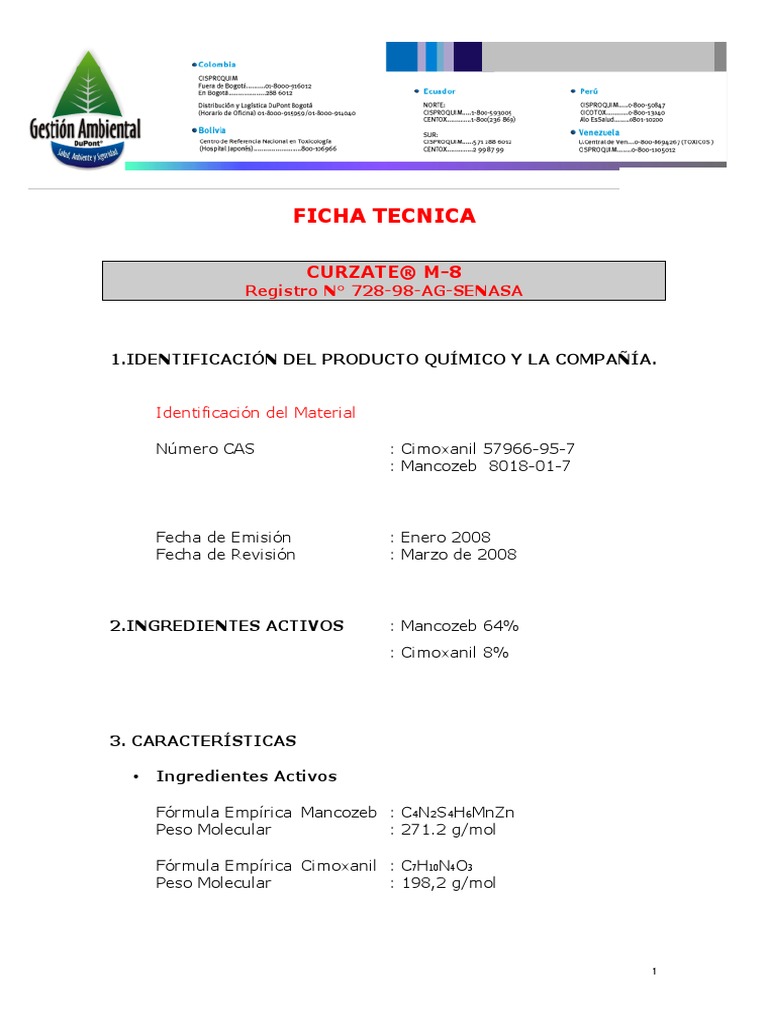 Curzate M8 | PDF | Fungicida | Plantas