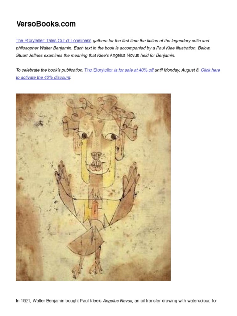 Benjamin's Reflection on Klee's Angelus Novus | PDF | Karl Marx | Science
