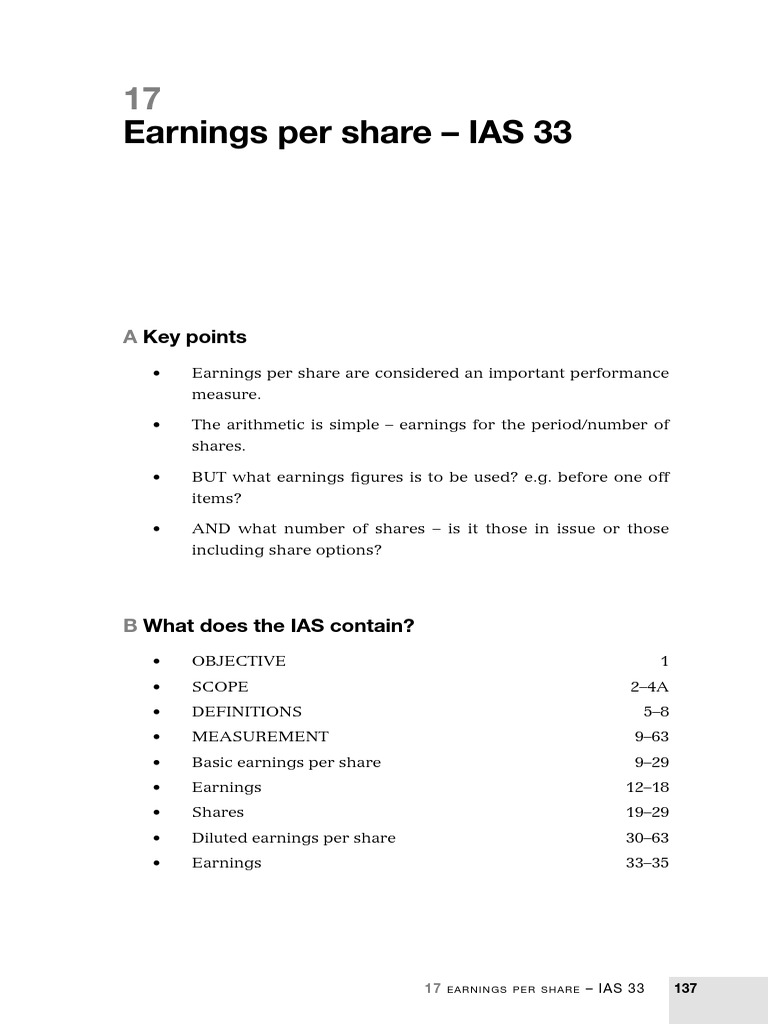 IAS 33: Earnings Per Share Guide | PDF | Earnings Per Share ...