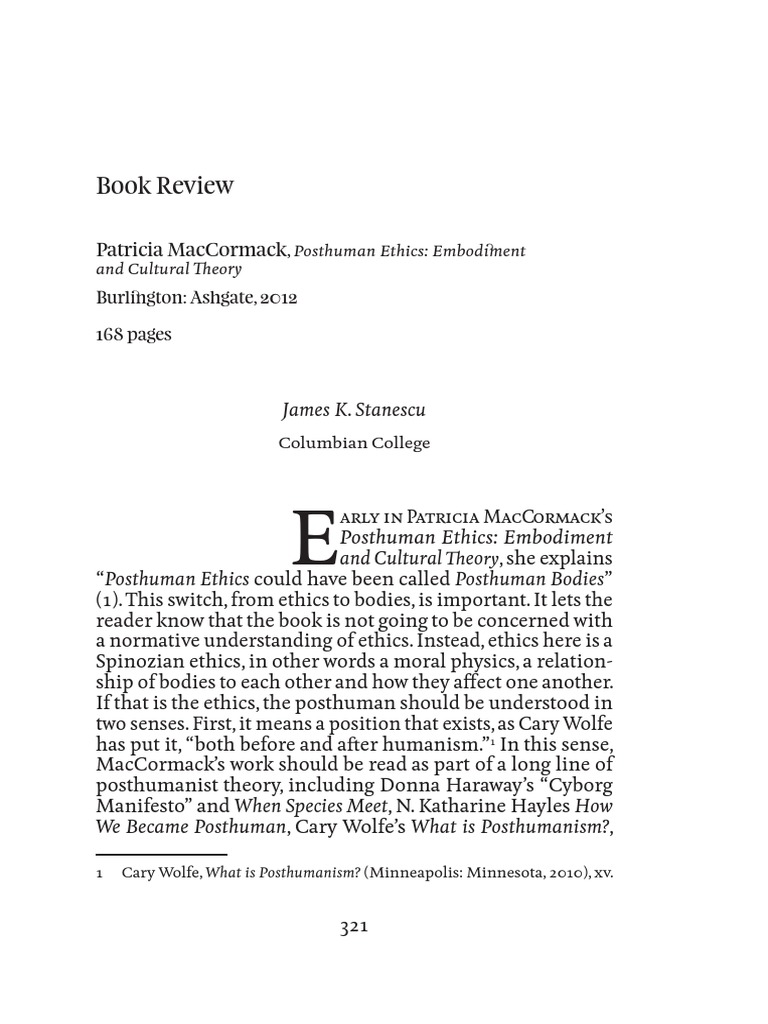 Posthuman Ethics and Vitalism | PDF | Posthuman | Western Philosophy