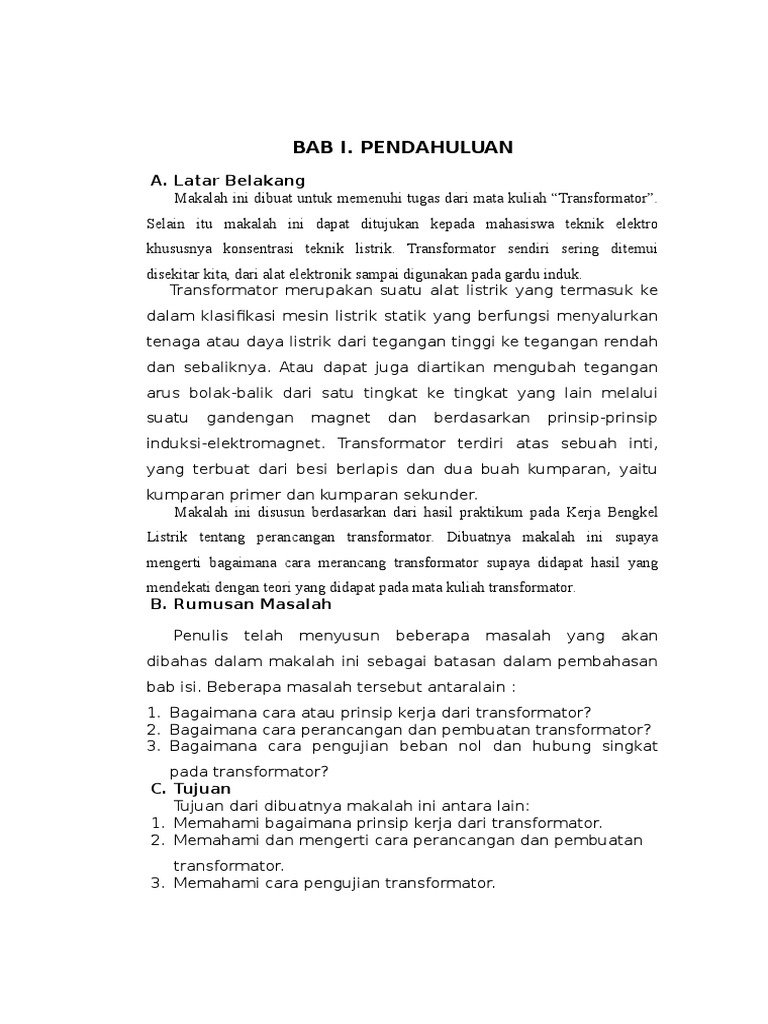 Makalah 'TRANSFORMATOR' | PDF | Sains & Matematika