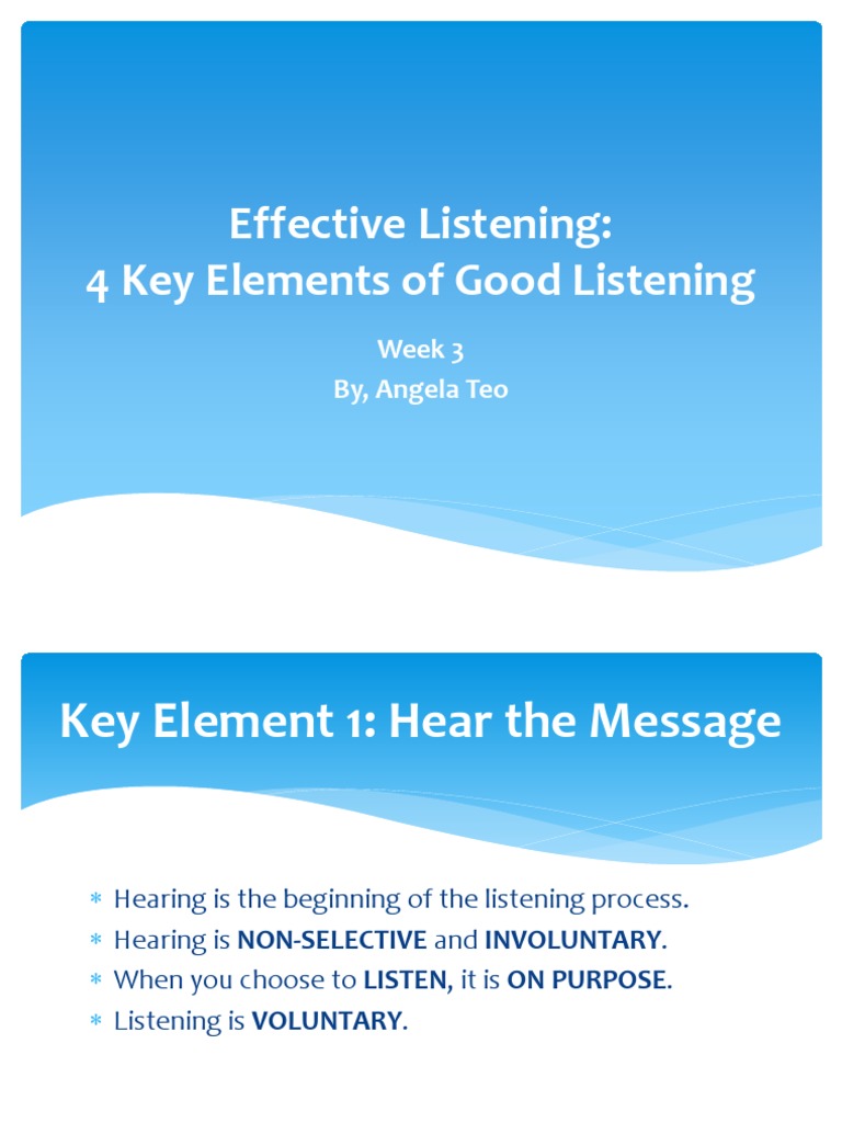 Effective Listening 2 | PDF | Nonverbal Communication | Perception