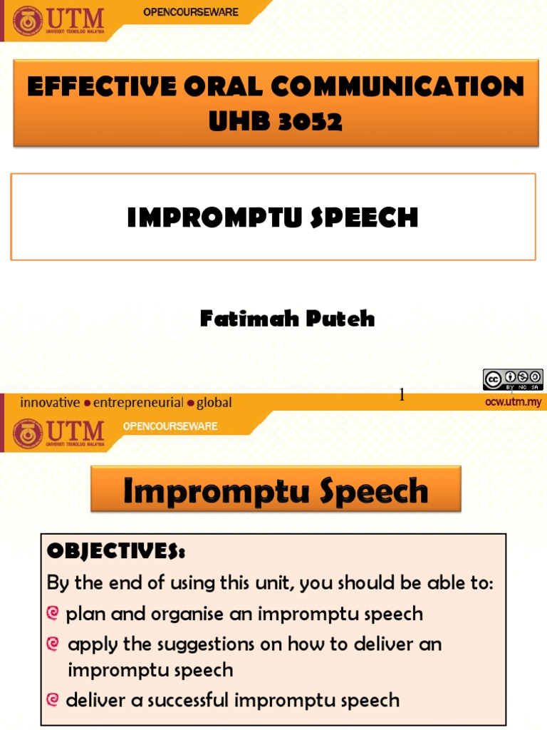 Impromptu Speech | PDF | Human Communication | Epistemology