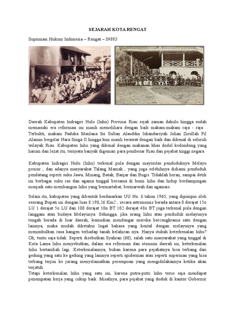 Sejarah Kota Rengat | PDF