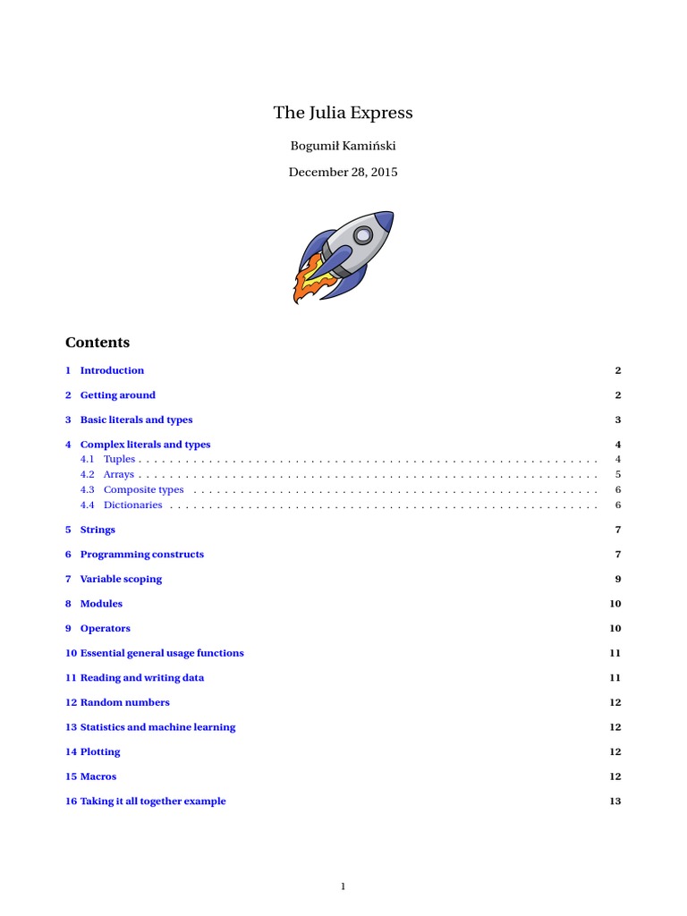 Julia Express | PDF | Boolean Data Type | Matrix (Mathematics)