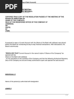 BOARD RESOLUTION - Change of Signatories | PDF | Board Of Directors | Banks