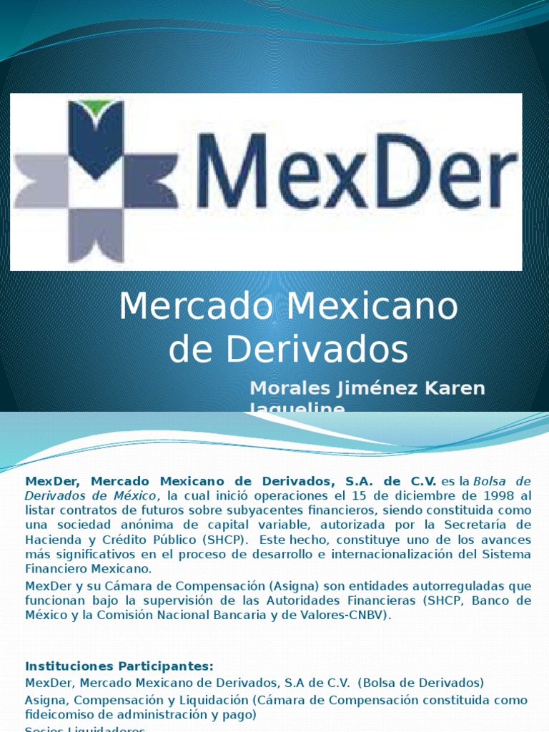 Función y Estructura de MexDer | PDF | Opción (Finanzas) | Economias