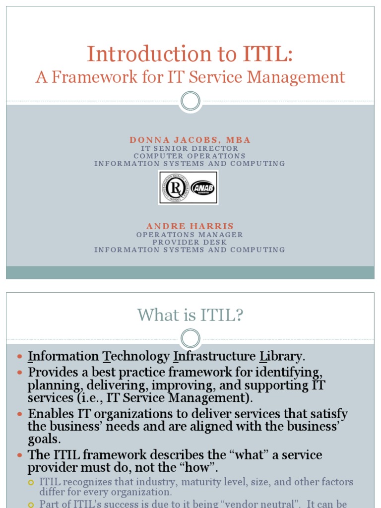 Overview To ITIL | PDF | Itil | It Service Management