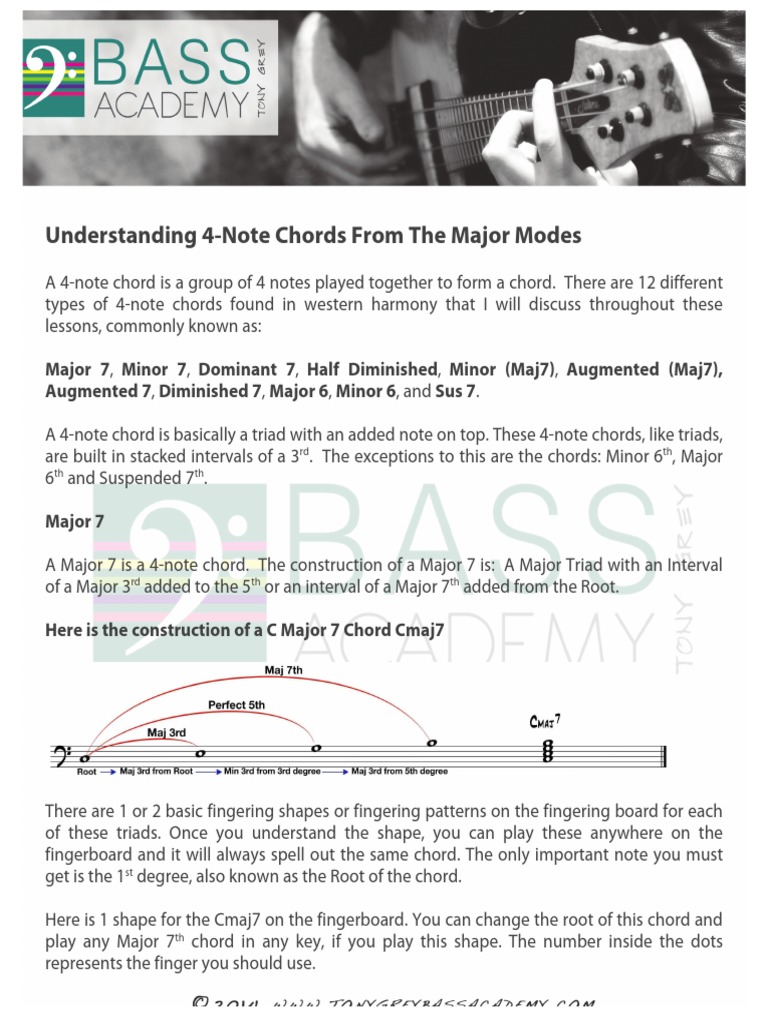 Understanding 4+Note+Chords From+the+Major+Modes | PDF | Chord (Music ...