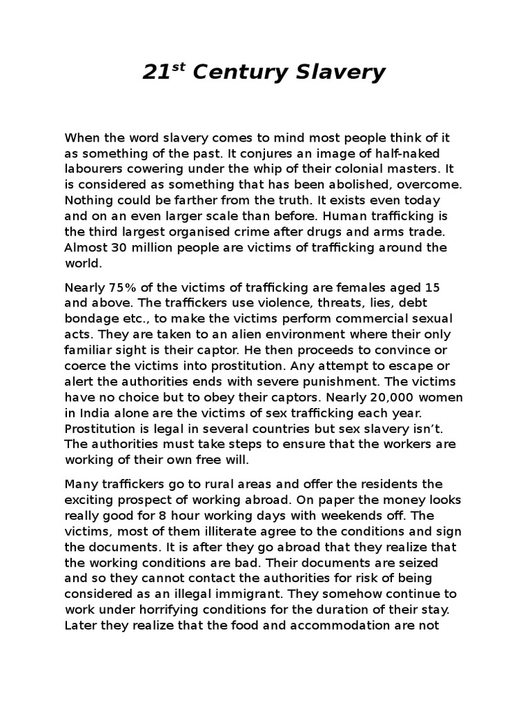 21st Century Slavery | PDF | Human Trafficking | Slavery