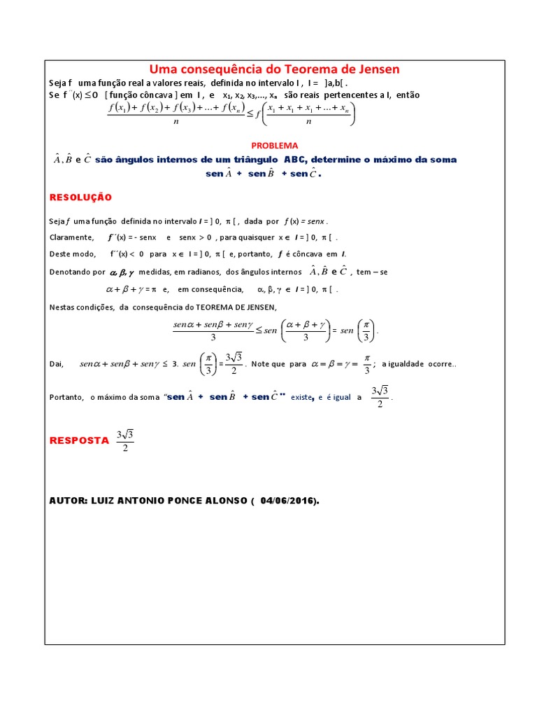 MAXIMO DA SOMA senA +senB+senC [DEMONSTRAÇÃO DO PONCE] | Física e ...