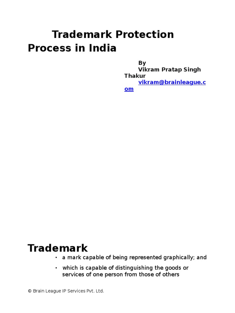 Trademark Protection Process in India | PDF | Trademark | Intellectual ...