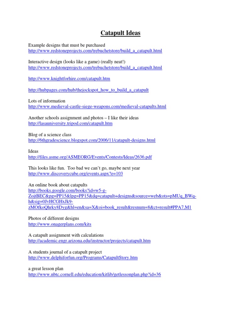 Catapult Designs | PDF