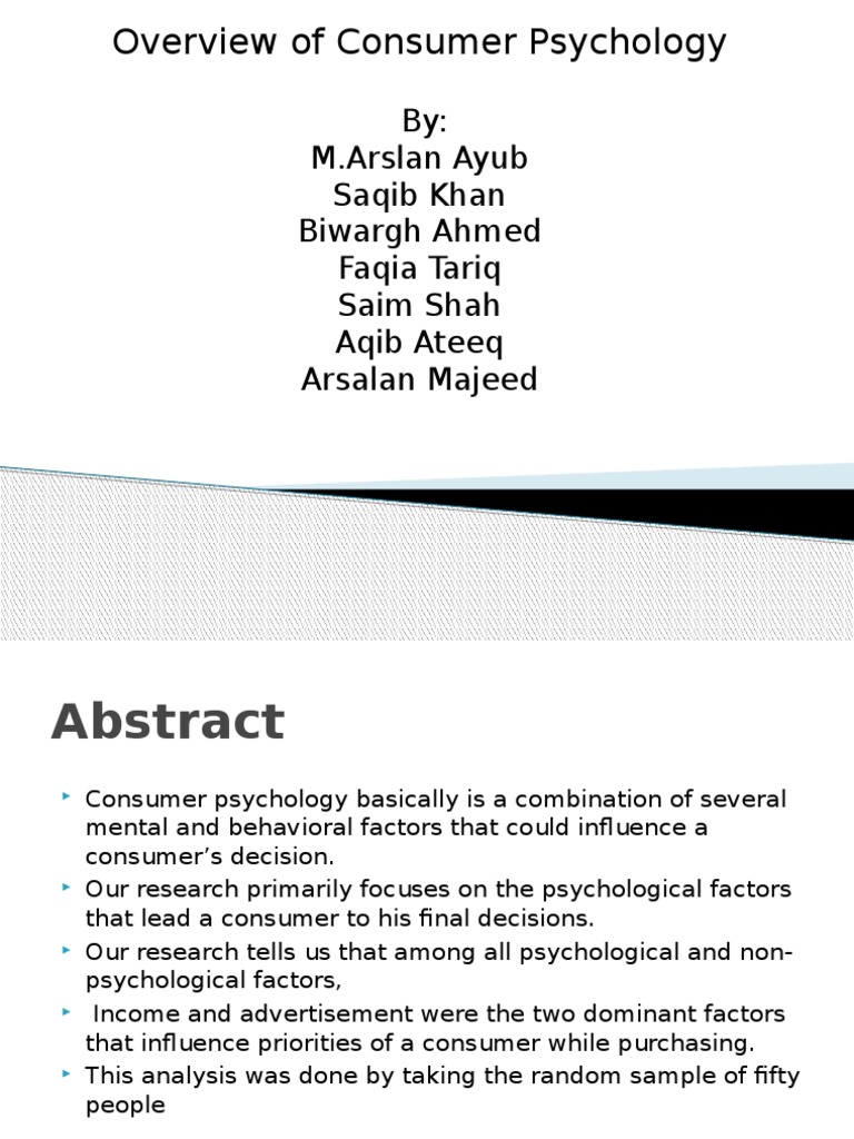 Insights into Consumer Psychology | PDF | Consumer Behaviour | Marketing