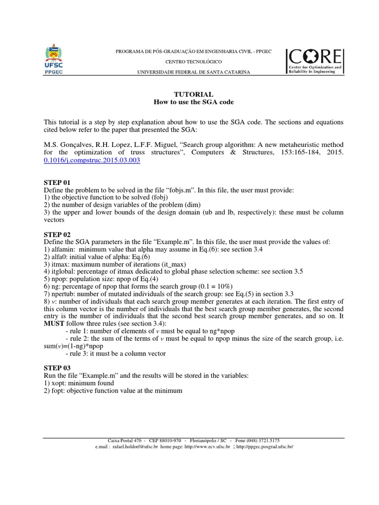 How To Use SGA | PDF | Mathematical Optimization | Parameter (Computer Programming)