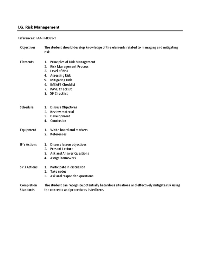 01.G. Risk Management | PDF | Instrument Flight Rules | Risk