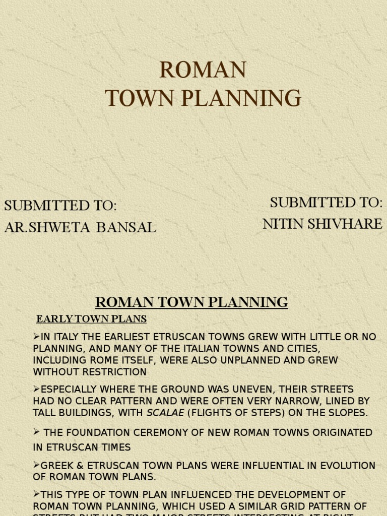 Roman Urban Planning Overview | PDF | Rome | Fortification