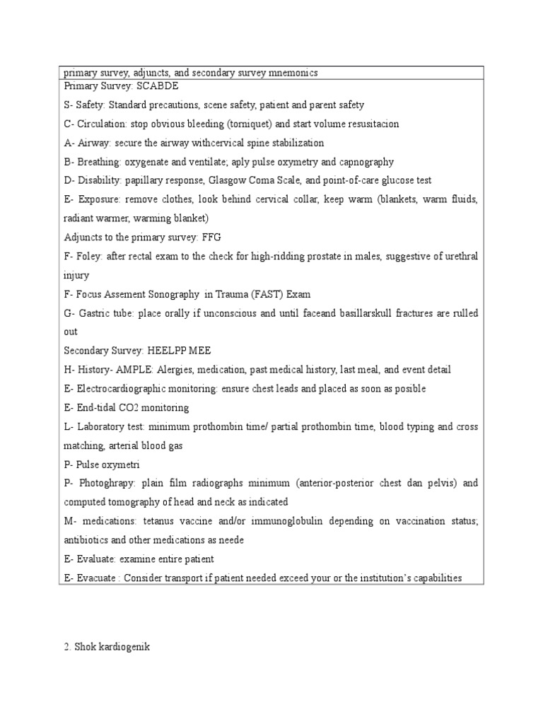 Primary Survey | PDF