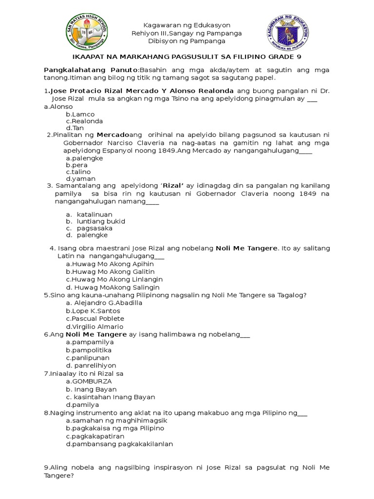 Filipino Grade 9 | PDF