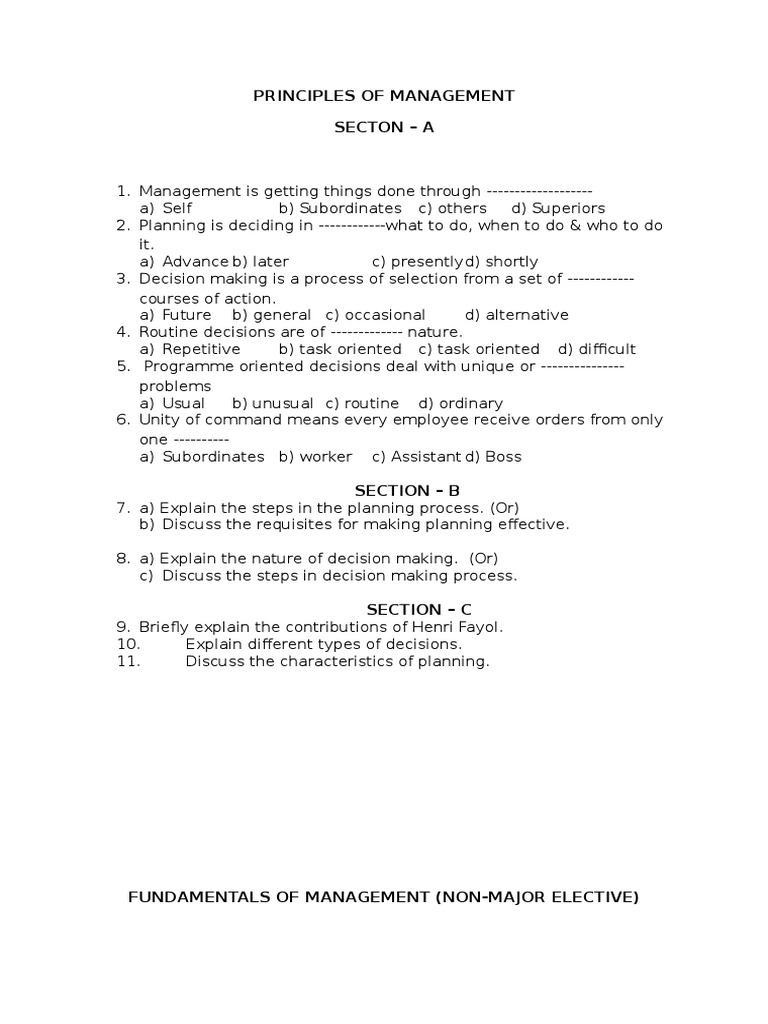 Principles of Management Overview | PDF | Communication | Sales