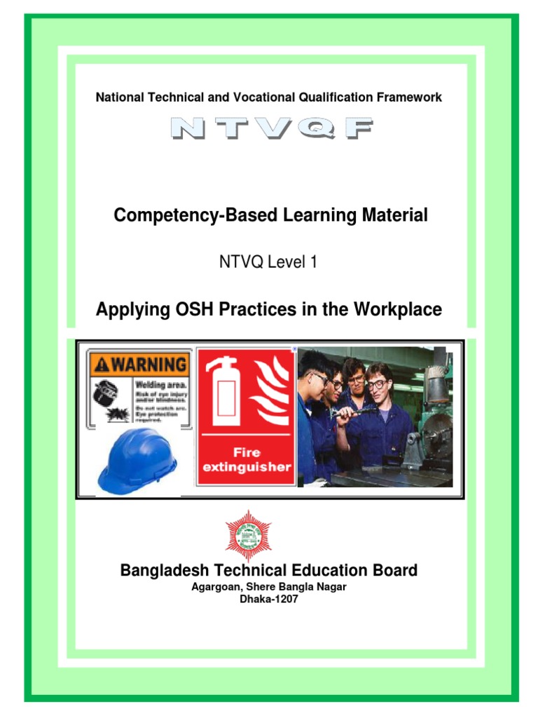 Apply OSH Practices in The Workplace Level-01 | PDF | Personal ...
