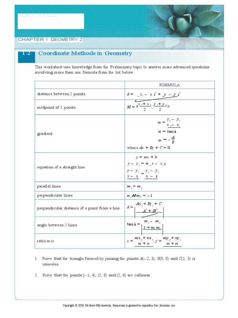 Coordinate Methods in Geometry | PDF