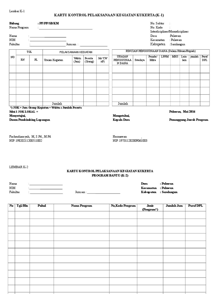 Format K1, K2, K3, R1 | PDF