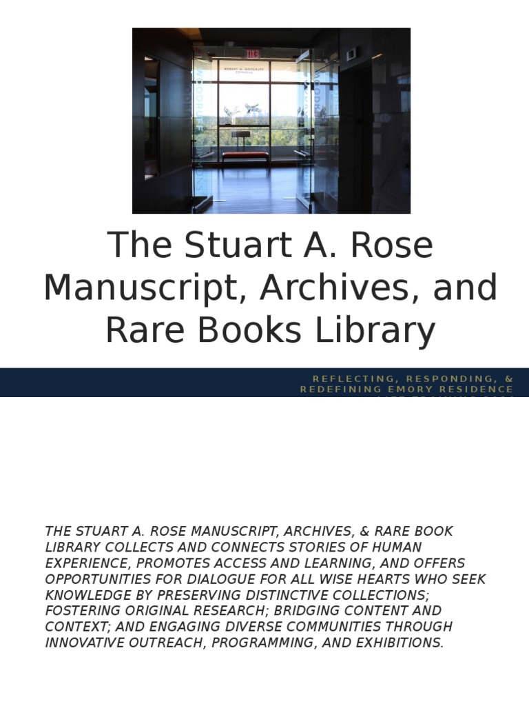 The Stuart A. Rose Manuscript, Archives, and Rare Books Library | PDF ...