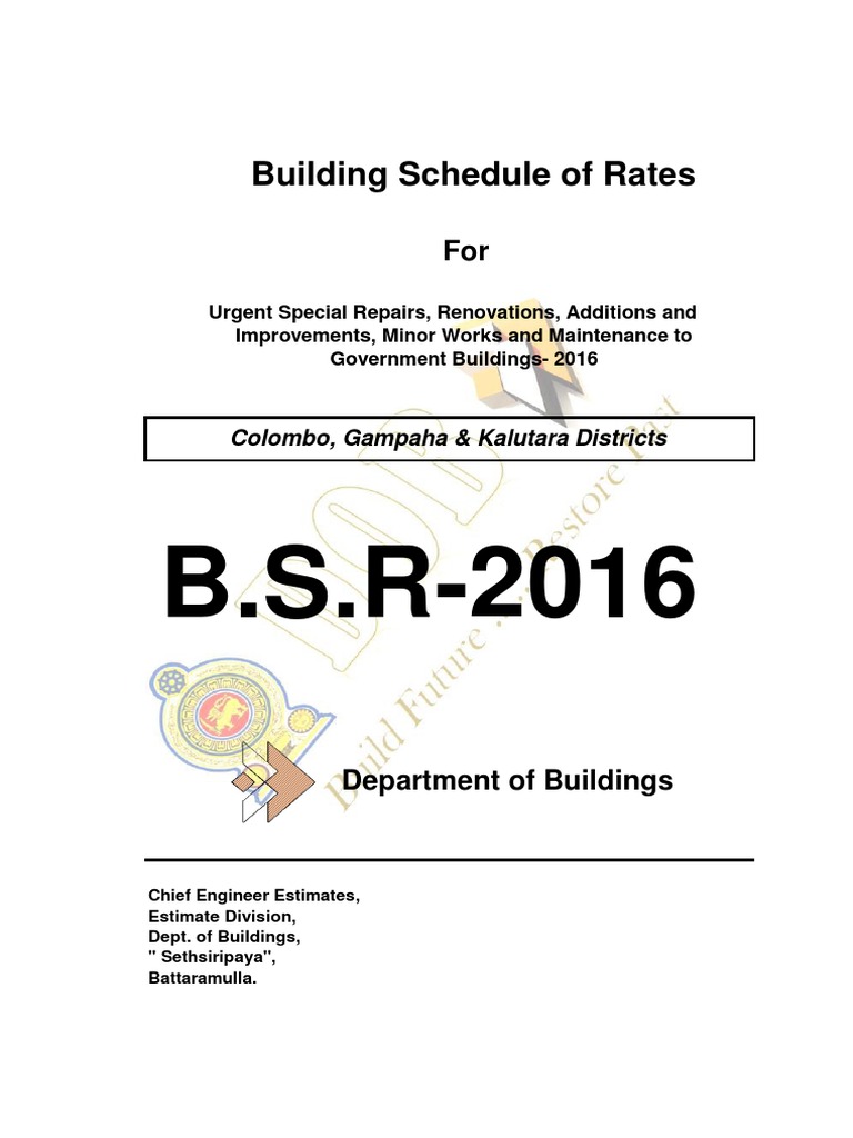 BSR 2016 Maintenance CMB Sri Lanka | PDF | Roof | Concrete