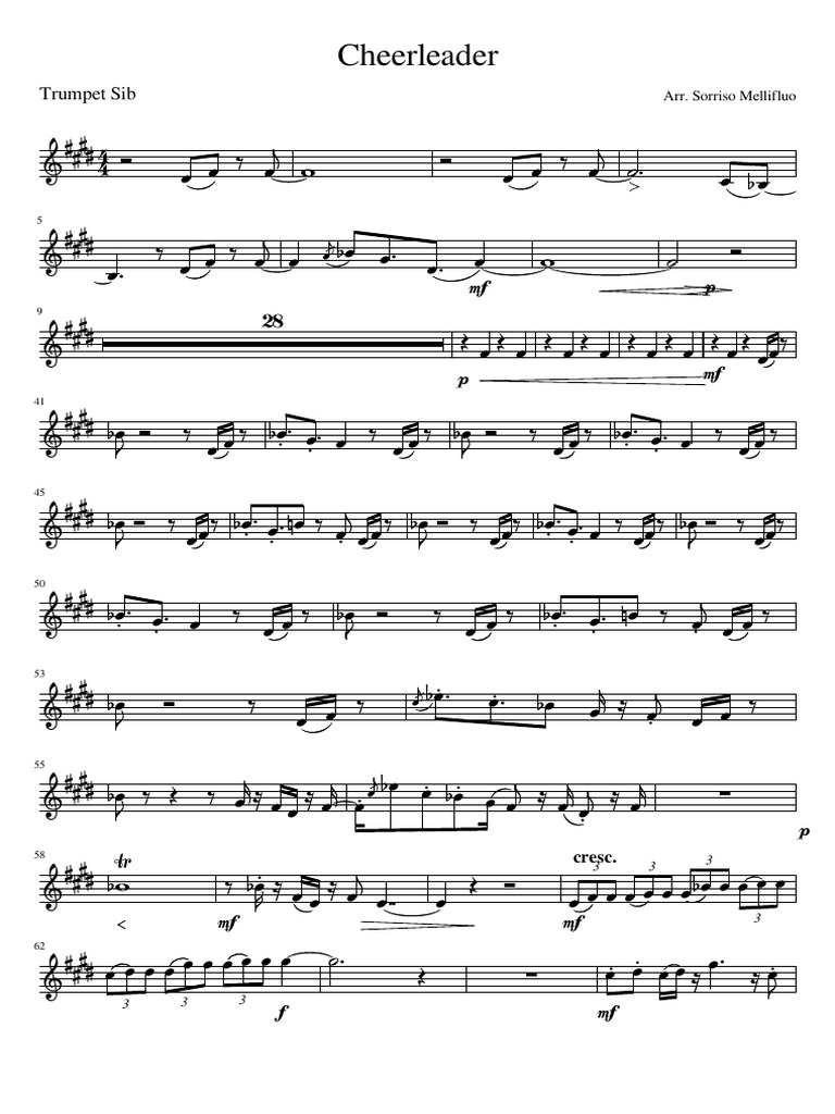 Cheerleader Music Sheet | PDF